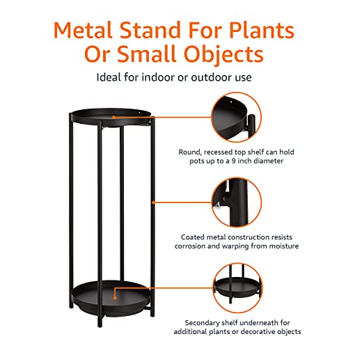 Amazon Basics Round Plant Stand, Black