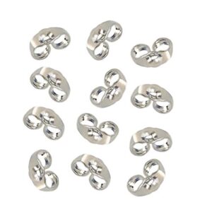 12pcs/6 pairs 925 sterling silver earring backs replacement secure ear locking for stud earrings ear nut for posts, 5x6mm