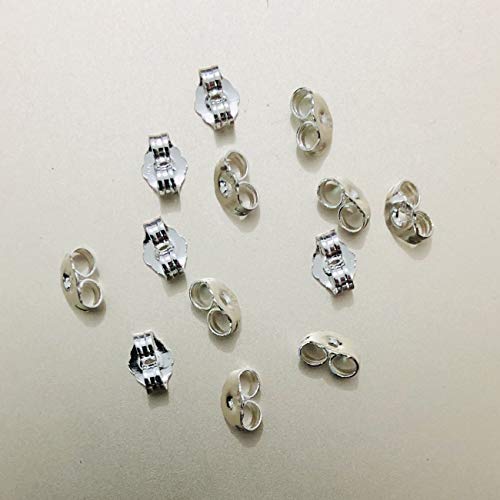 12pcs/6 Pairs 925 Sterling Silver Earring Backs Replacement Secure Ear Locking for Stud Earrings Ear Nut for Posts, 5x6mm