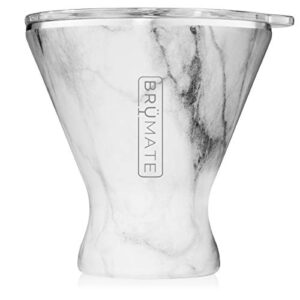 brümate margtini 10oz martini margarita tumbler - made with vacuum-insulated stainless steel (carrara)