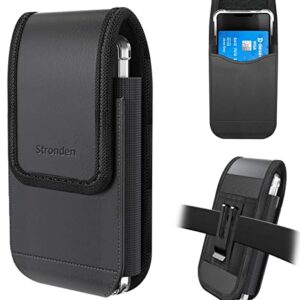 Stronden Holster for iPhone 11 Pro, XS, X Holster, Vertical Leather Holster with Belt Clip [Magnetic Closure] Pouch w/Built in ID Card Holder (Fits Otterbox Symmetry/Slim Case on)