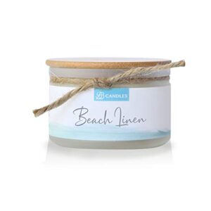 bb candles coastal essentials natural soy hand poured candle, beach linen scent, fragrant coastal candle with strong scents, artisan candle, 4oz, 30+ hours burn time