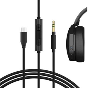 geekria quickfit usb-c digital to audio cable with mic compatible with skullcandy hesh evo, crusher evo, crusher cable, type-c aux audio cord for pixel 6/5/4a, s20+, note 10/20 (4 ft / 1.2 m)