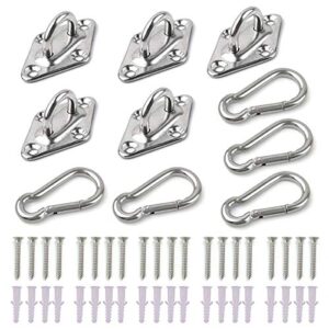 5 pack m5 stainless steel pad eye plate hook and 5 pack m5 snap hook , ceiling hook ring hooks marine hardware staple hook loop with screws