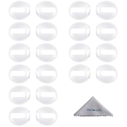 Wisdompro 10 Pairs Ear Tips Compatible with Apple AirPods 2 and 1, Ultra Thin Soft Silicone Anti-Slip Dust Proof Protective Fit in Case Ear Skins - Translucent