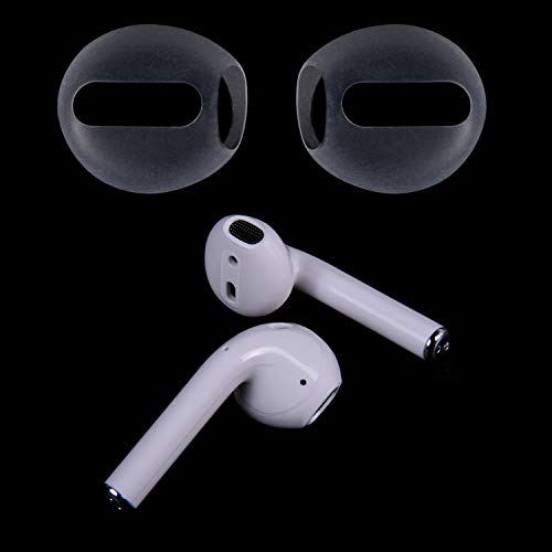 Wisdompro 10 Pairs Ear Tips Compatible with Apple AirPods 2 and 1, Ultra Thin Soft Silicone Anti-Slip Dust Proof Protective Fit in Case Ear Skins - Translucent