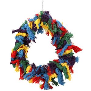 Balacoo Bird Ring Toy Parrot Grooming Ropes Hanging Swing Snuggle Ring Toy (Random Color)