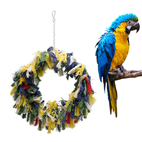 Balacoo Bird Ring Toy Parrot Grooming Ropes Hanging Swing Snuggle Ring Toy (Random Color)