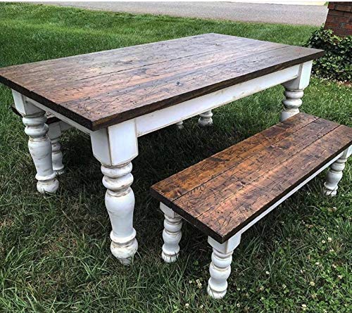 CAROLINA LEG CO. Chunky Pine Dining and Bench Combo - Farmhouse Legs - Set of 4 Dining and Bench Legs - Unfinished - Made in NC