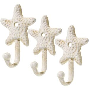 decorative wall hooks 3pcs wall hooks sea star shape wall mounted decorative hooks coat clothes hooks key hat hooks towel robe hooks wall hangers nautical beach coastal wall decorations ornaments