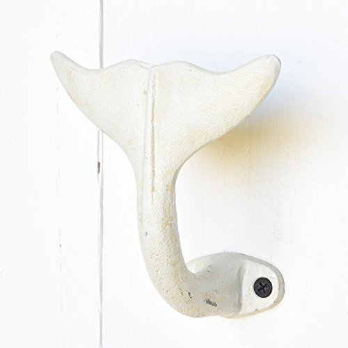 Whale Tail Wall Hook (Antique White)