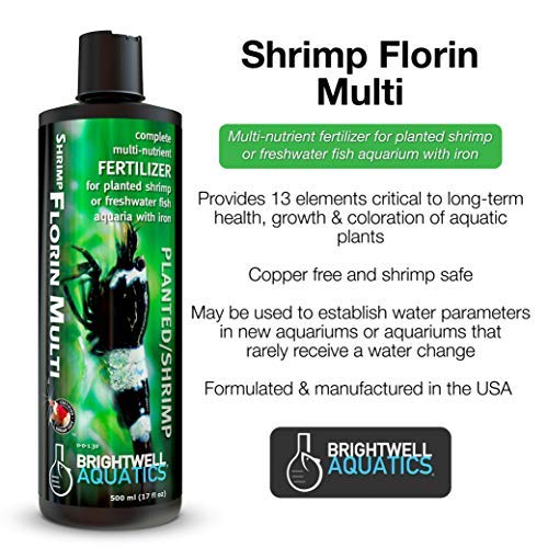 Brightwell Aquatics Shrimp Florin Multi - Multi-Nutrient Fertilizer for Planted Shrimp or Freshwater Fish Aquarium with Iron, 250 ml