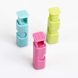 Cozihom Squeeze Bread Bag Clips, Bag Cinches, Bagel Bag Clips, Slip Grip Easy Squeeze & Lock, Assorted Color, 6 Pack