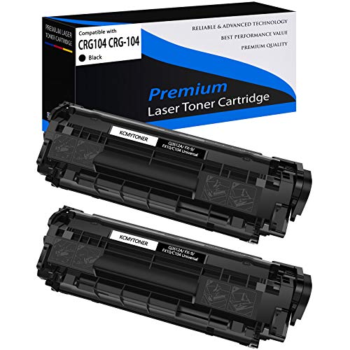 KCMYTONER Compatible Toner Cartridge Replacement for Canon 104 CRG-104 FX-9 FX-10 ( Also for Q2612A ) Used with ImageClass D420 D480 MF4350d MF4370 L90 L120 Printer - Black, 2 Pack