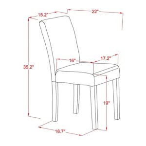 East West Furniture VAAB7-LWH-02 7Pc Dinette Set Includes a 59/76.4 Inch Oval Dining Table with Butterfly Leaf and 6 Parson Chair White Leg and Linen Fabric Light Beige, 7 Pieces