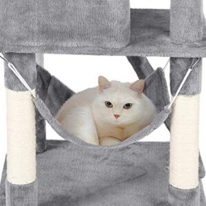 Yaheetech Cat Tree Tower Kitten Condo Scratching Post with Hammock Tunnel 51in