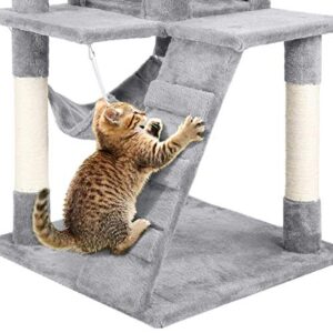 Yaheetech Cat Tree Tower Kitten Condo Scratching Post with Hammock Tunnel 51in