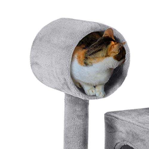 Yaheetech Cat Tree Tower Kitten Condo Scratching Post with Hammock Tunnel 51in