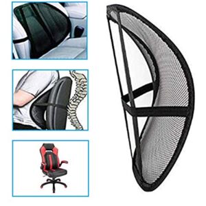 Lumbar Support Mesh Back Support Cushion for Car Seat, Office Chair, Gaming Chair (Black, 2 Pack)