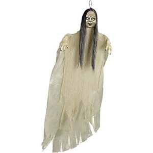 hanging creepy white lady halloween decoration 24" | 1 pc