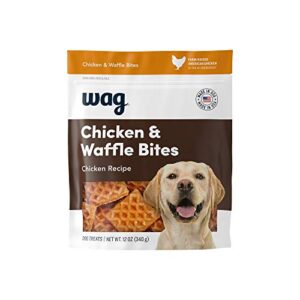 amazon brand - wag dog treats chicken and waffle bites 12oz