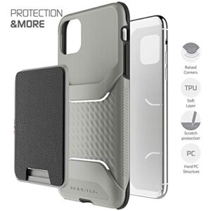 Ghostek EXEC Wallet Phone Case iPhone 11 Pro Max Card Holder Works with Magnetic Car Vent Mounts and Easily Detachable for Wireless Charging Designed for 2019 Apple iPhone 11 Pro Max (6.5inch) (Black)