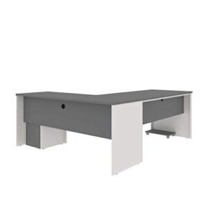 Bestar Universel 72W L-Shaped Desk in Slate & Sandstone