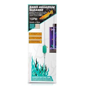 terapump nano aquarium gravel/sand cleaner (bpa-free/safe for small aquarium life) for aquarums under 10 gallons