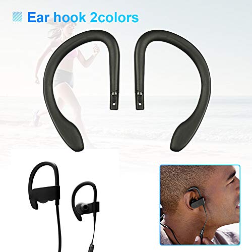 SYWAN Wireless in-Ear Headphone Ear Hooks Loop Clip Replacement for Pow-erBeats 3 (Black)