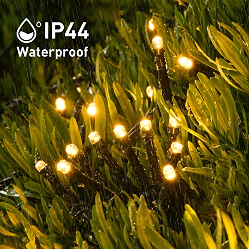 JMEXSUSS 2 Pack 200 LED Solar Christmas Lights, 75.5 ft Outdoor Waterproof Solar String Lights, 8 Modes Solar Lights Outdoor for Garden, Patio, Party, Tree, Wedding, Christmas Decorations, Warm White