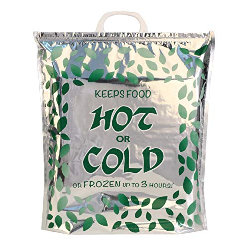 Hot Cold Food Bag, Large Size 16x18x6 inches (3 Pack) Reusable, Insulated Thermal Cooler for Warm Lunch Meals, Grocery/Fruit/Meat/Vegetables, Ice-cold Beers & Beverages | Keeps Frozen Up to 3 Hours