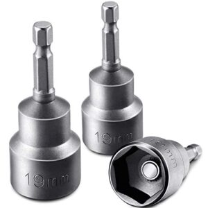 3 pieces rv leveling scissor jack socket drill adapter work with 1/4 inch hex shank tools compatible with 3/4 inch or 19mm hex drive jacks