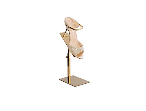 1 pcs Modern Gold Polished Shoe Riser Sandal Shoe Store Metal Shoe Display Stand Rack Stand Adjustable Height (Gold)