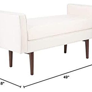 Safavieh Home Henri 49-inch Mid-Century Light Beige and Walnut Bench