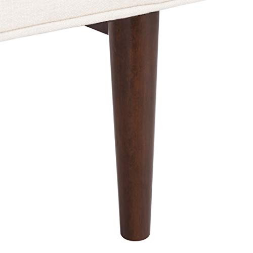 Safavieh Home Henri 49-inch Mid-Century Light Beige and Walnut Bench