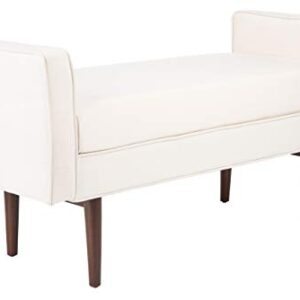 Safavieh Home Henri 49-inch Mid-Century Light Beige and Walnut Bench