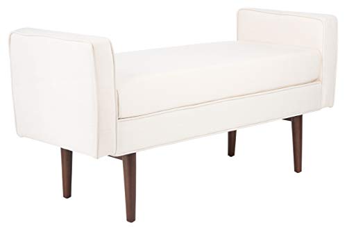 Safavieh Home Henri 49-inch Mid-Century Light Beige and Walnut Bench