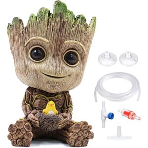 teemo aquarium groot air bubbler decorations, air bubbler decorations for fish tank.