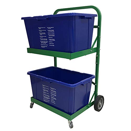 Recycle bin Cart Metal-Reinforced Recycling Bins Cart with 4 Wheels for Home,Kitchen,Garden Garbage,360 Degree Swivel Wheels with 220lb Weight Capacity, Green Color