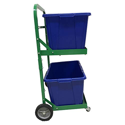 Recycle bin Cart Metal-Reinforced Recycling Bins Cart with 4 Wheels for Home,Kitchen,Garden Garbage,360 Degree Swivel Wheels with 220lb Weight Capacity, Green Color