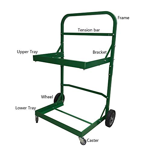 Recycle bin Cart Metal-Reinforced Recycling Bins Cart with 4 Wheels for Home,Kitchen,Garden Garbage,360 Degree Swivel Wheels with 220lb Weight Capacity, Green Color