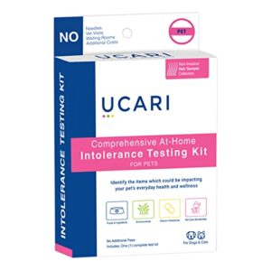 ucari pet sensitivity & intolerance test kit for dogs & cats | 1000+ environmental & pet food intolerance screening | | 4 tests in 1 | non-invasive bioresonance home health testing kits, fast results