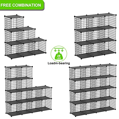 TUMUCUTE Wire Cube Storage Organizer, 6-Cube Metal Storage Shelves Bookshelf, Stackable Modular Closet Organizer for Bedroom Living Room, Office,Storage Shelves