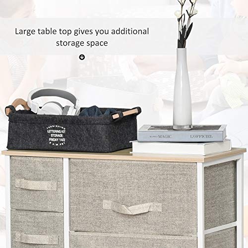 HOMCOM 7-Drawer Dresser Storage Tower Cabinet Organizer Unit, Easy Pull Fabric Bins with Metal Frame for Bedroom, Closets, Grey