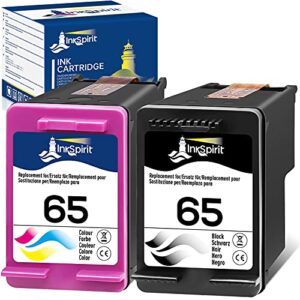 inkspirit remanufactured ink cartridges replacement for hp 65 black color combo pack with envy 5055 5052 5012 5010 5058 deskjet 3700 3755 3758 2600 2622 2655 2652 2624 3720 3722 3752 (1 packs)