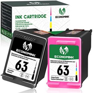 economink remanufactured ink cartridge replacement for hp ink 63 compatible with officejet 3830 5255 5258 4650 4652 4655 envy 4520 4512 4513 4516 deskjet 1112 2130 3630 3632 3634 2130 2132 printer