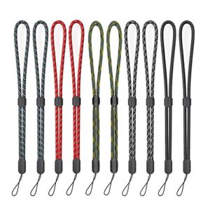 mixed color adjustable creative short wrist strap hand lanyard, suitable for iphone, samsung and other smart phones, cameras, mobile u disks, wallets, flashlight portable lanyards. (10 pack)