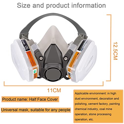 TANGS Half Facepiece Cover Set For Gas Respirator Painting Welding Woodworking and Other Work Protection, Against Dust Organic Vapors Pollen and Chemicals