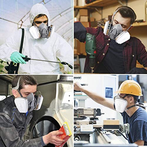 TANGS Half Facepiece Cover Set For Gas Respirator Painting Welding Woodworking and Other Work Protection, Against Dust Organic Vapors Pollen and Chemicals