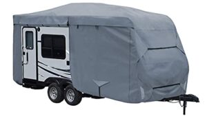 gearflag travel trailer camper rv cover 4 layers with reinforced windproof side-straps anti-uv water-resistance heavy duty for motorhome (fits 15' - 17')